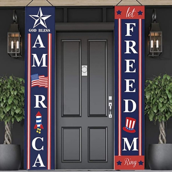 Nolitoy | Party Supplies | New Nolitoy Pair Independence Day Front Door Sign Usa Festive Banner ...